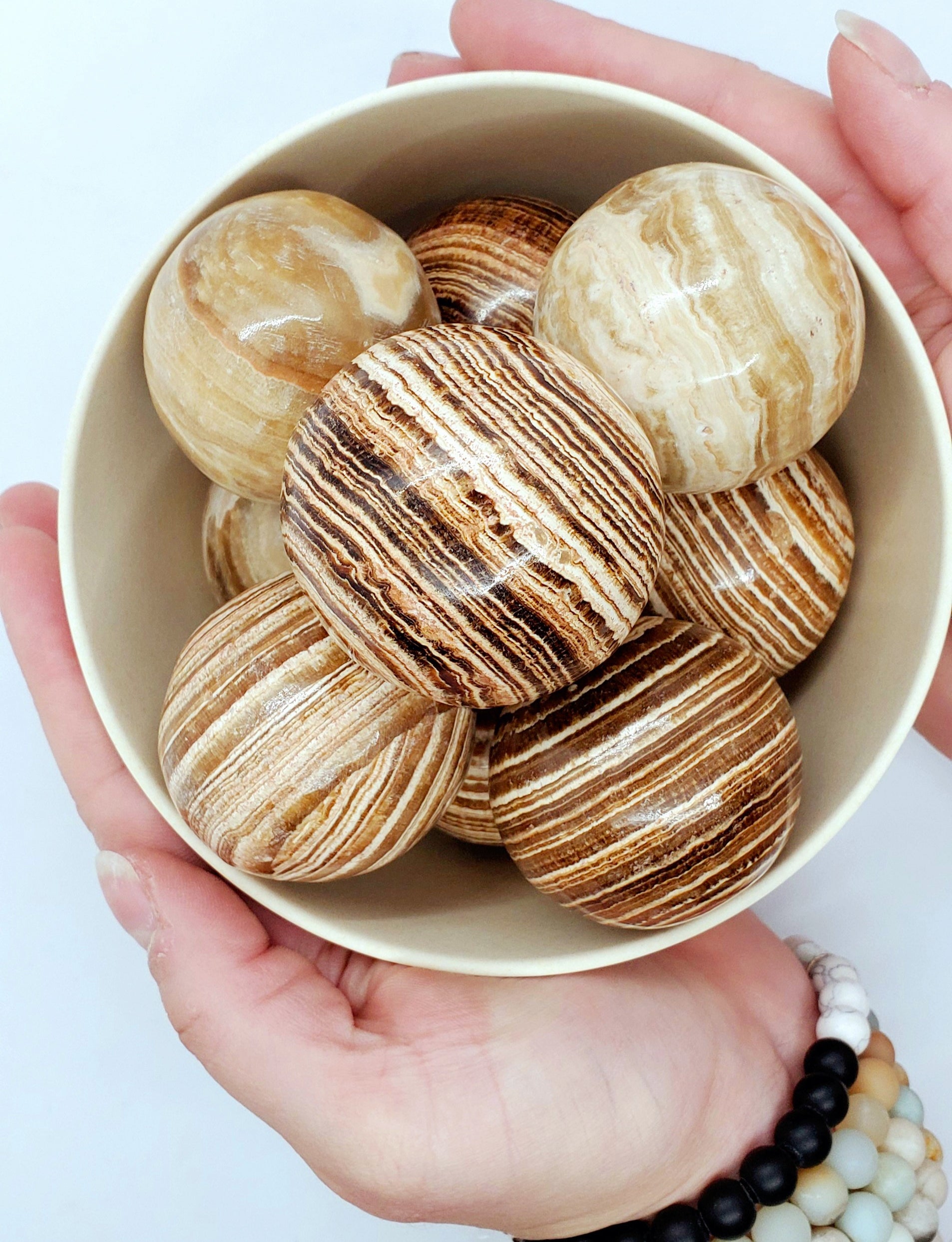 Banded Aragonite Spheres | Morocco 6009047416987 — In Stone Fossils